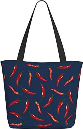 AOOEDM Sac &agrave; provisions pour femme motif poivre et piment 33 x 28 x 17 cm. Le cadeau parfait pour la Saint-Valentin. Cest de la Saint-Valentin pour maman, fi
