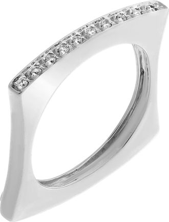 Orphelia Damen-Ring 750 Weißgold rhodiniert Diamant (0.11 ct) weiß Rundschliff Gr. 54 (17.2) - RD-3227/54