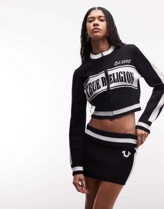 True Religion Mini-jupe densemble &agrave; taille basse en jacquard - Noir