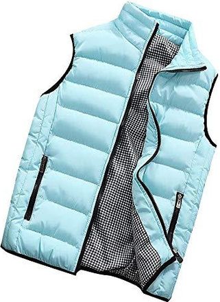 Generic Gilet polaire sans manches pour homme - Gilet matelass&eacute; l&eacute;ger - Gilet dhiver uni - Veste zipp&eacute;e pour lext&eacute;rieur, la marche, la course, la course &agrave; pie