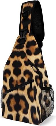 Generic Sacoche Homme Bandouliere Motif gu&eacute;pard et l&eacute;opard Casual Sac Bandouli&egrave;re Durable Sling Sac &agrave; Dos pour Voyage Cyclisme Randonn&eacute;e