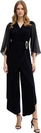 Joseph Ribkoff Femme, Combinaisons et Ensembles, Noir, Taille: 48 FR Combinaison &agrave; col V drap&eacute;