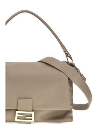 Fendi Womens Shoulder Bag Baguette Nappa Leather Taupe Calf