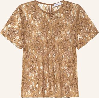 Darling Harbour Darling Harbour Blusenshirt Aus Spitze braun