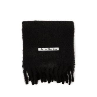 Acne Studios Echarpe &agrave; logo en mohair m&eacute;lang&eacute;