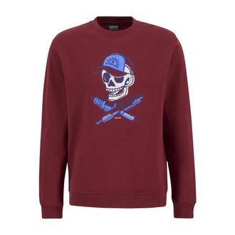 Barbour Vintage Motorrad Grafik Sweatshirt - - Sweatshirts & Hoodies - Herren - Rot - XL
