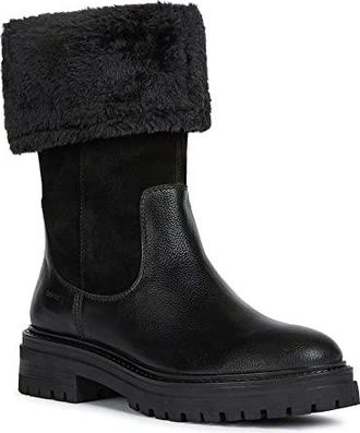 Geox Femme D Iridea M Bottes, Black, 39 EU