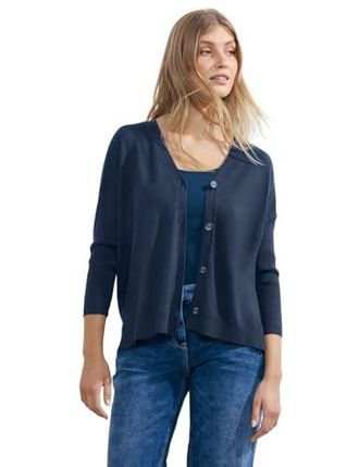 Cecil Cardigan &agrave; Forme boutonn&eacute;e, Casual Denim Blue, M Femme