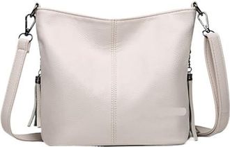 Generic Compatible for les femmes sac fourre-tout en cuir dames &agrave; main &eacute;paule petits sacs bandouli&egrave;re(White)