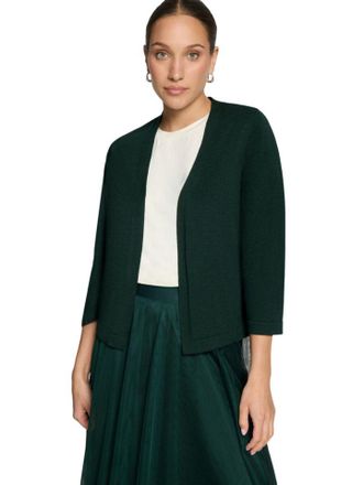 Zero Strickjacke gr&uuml;n,Casual,Viskose,Unifarben,Stehkragen,3/4 Arm,Slim Fit