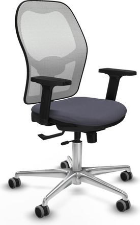 Piqueras y Crespo B&uuml;rostuhl, Grau und Wei&szlig;, 2D-Armlehnen, h&ouml;henverstellbare Lendenwirbelst&uuml;tze, ausgestattet mit Syncro/Traslack und injiziertem Schaumstoff, Wei&szlig;/Dunke