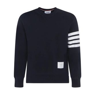 Thom Browne Blaue Strickjacke mit 4-Bar Streifen - - Sweatshirts & Hoodies - Herren - Blau - M
