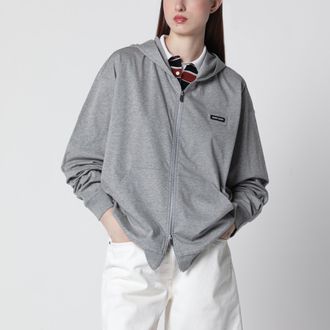 Miu Miu Grey cotton zip-up sweatshirt