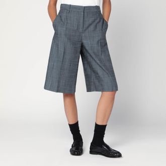 Jil Sander Bermuda in Wolle dunkler Himmel