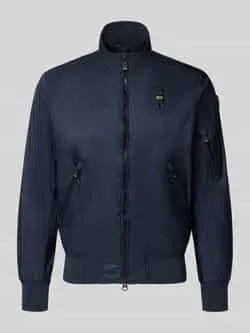 Blauer Jacke mit Rei&szlig;verschlusstaschen Modell Brahms