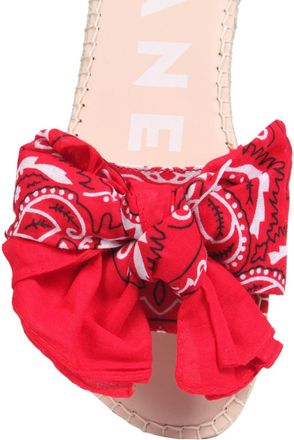 Maneb&igrave; Bandana Bow Jute Sandals - Red