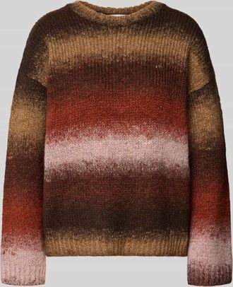 More & More Strickpullover im Allover-Look mit Rundhalsausschnitt