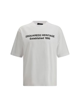 Dsquared2 Mens T-Shirt With Logo White Cotton T-Shirts And Polos