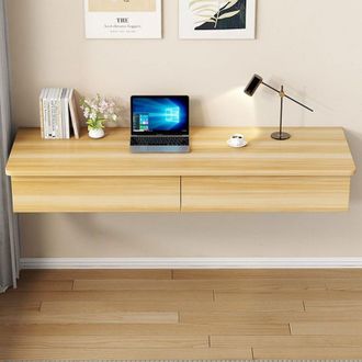 Generic Platzsparender Computertisch Wandtisch Schreibtisch Kleiner B&uuml;rotisch mit Schubladen,Arbeitsplatz for B&uuml;ro Wohnzimmer Schlafzimmer(Natural,120x40cm(47