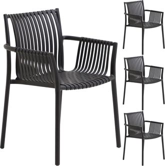 IDIMEX Gartenstuhl Olea aus Kunststoff, schwarz - schlanker Terrassenstuhl aus Polypropylen, In & Outdoor Esszimmerstuhl, robust und wetterfest