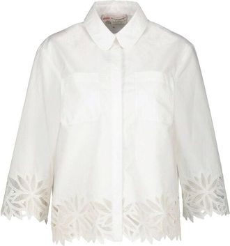 Maison Common Damen Bluse aus bestickter Baumwolle