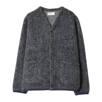 Universal Works Losso Mohair Mix Cardigan - - Knitwear - Herren - Grau - XL