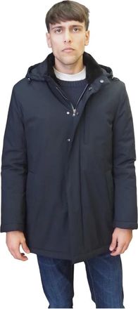 Barba Homme, Manteaux, Bleu, Taille: M Long Padded Jacket