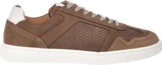 Baldinini Homme, Chaussures, Brun, Taille: 42 EU Perforated Nubuck Baskets