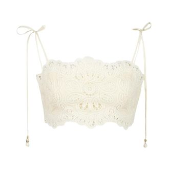 Zimmermann Rhiannon Besticktes- verk&uuml;rztes Oberteil - - Tops - Damen - Beige - M