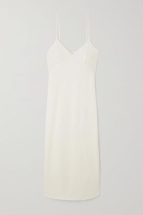 Chlo&eacute; Robe Midi En Laine Et Cachemire M&eacute;lang&eacute;s - Blanc cass&eacute;