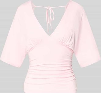 Gina Tricot Bluse aus Viskose-Mix mit V-Ausschnitt