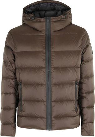 Fay Homme, Vestes, Brun, Taille: M DB Front Piuma Cappuccio