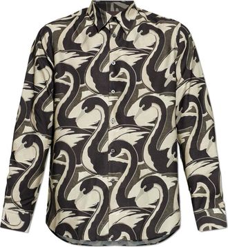Paul Smith Homme, Chemises, Beige, Taille: L Swan Print Shirt