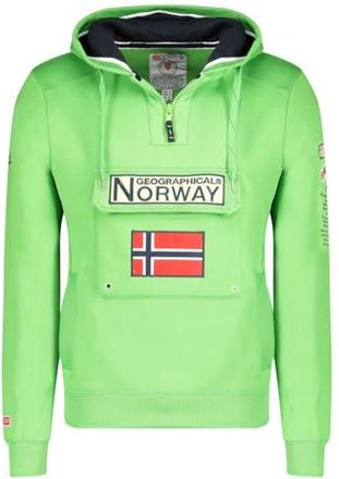 Geographical Norway GYMCLASS Flash Green Men 054 POP (WW4181H/GN-Flashy Green) Sweat &agrave; capuche pour homme, vert vif, &agrave; enfiler par la t&ecirc;te, respirant, taille XXL