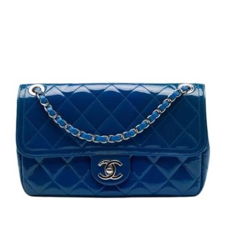 Chanel Pre-owned Gesteppte Lackleder Schultertasche - - Pre-owned - Damen - Blau - ONE SIZE