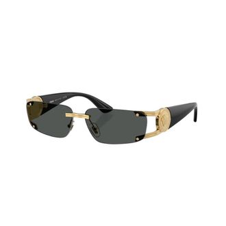 Versace Homme, Accessoires, Jaune, Taille: 59 MM Lunettes de soleil rectangulaires sans monture