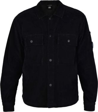 C.P. Company C.p. Company, Homme, Chemises, Noir, Taille: L Chemise-veste utilitaire boutonn&eacute;e en velours c&ocirc;tel&eacute;