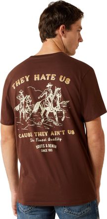 Ariat Mens Ariat They Aint Us Classic Fit T-Shirt in Deep Mahogany, Size 2X-Large