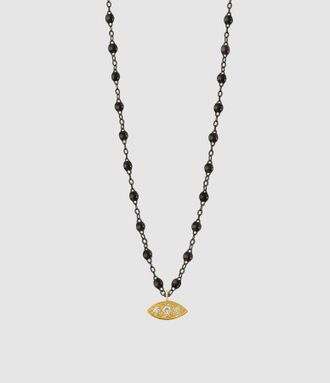 Gigi Clozeau Collier Clin doeil Or Noir Diamants 42cm