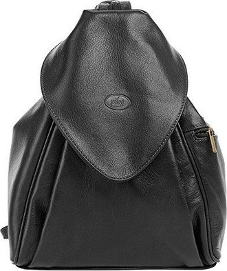 Piké Sac à dos ville Anna Maria Femme cuir véritable | Made in Italy, 2in1 Citybag, Daypack convertible, 3 compartiments extérieurs 019299
