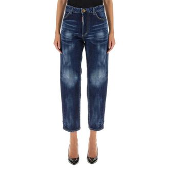 Dsquared2 Femme, Jeans, Bleu, Taille: 38 FR Boston Jeans avec fermeture &agrave; boutons