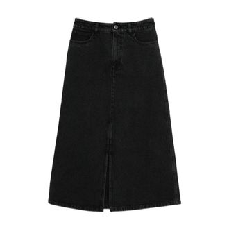 A.P.C. A.p.c., Femme, Jupes, Noir, Taille: 38 FR Jupe A-Ligne Noire avec Fente