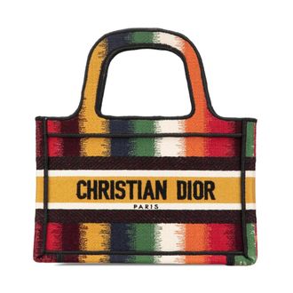 Dior Pre-owned Mini D Stripes Book Tote - Femme - Pre-owned - Jaune - Taille: ONE Size