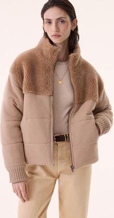 Kujten Manteau col montant cachemire femme - Doudoune Ezra Fur