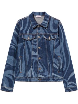 Pucci veste en jean à imprimé Marmo - Bleu