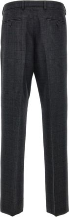 Prada Check Wool Trousers - Charcoal