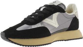 Victoria Basket Basse Cosmos Nylon Métallisé & Pièces en Croûte De Cuir en Contraste & Semelle Crantée 1134111 pour Femme Negro 36