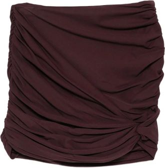 Magda Butrym Femme, Maillots de bain, Rouge, Taille: 34 FR Ruched Knotted Swim Skirt