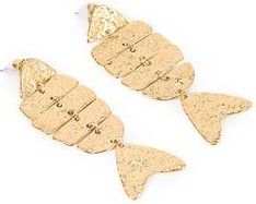 Au Printemps Paris Boucles doreille articul&eacute;es poisson