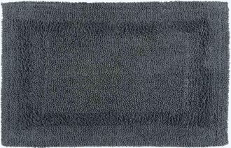 Homescapes Premium Badematte grau, Badvorleger 50x80 cm, Badteppich Baumwolle mit Wende-Design